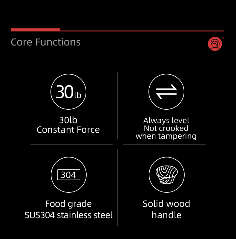 Zerohero ดาบ Tamper 58.5 มม.Espresso Tamper-Waffle ฐาน,Calibration Tamper 30lbs ฤดูใบไม้ผลิ ...