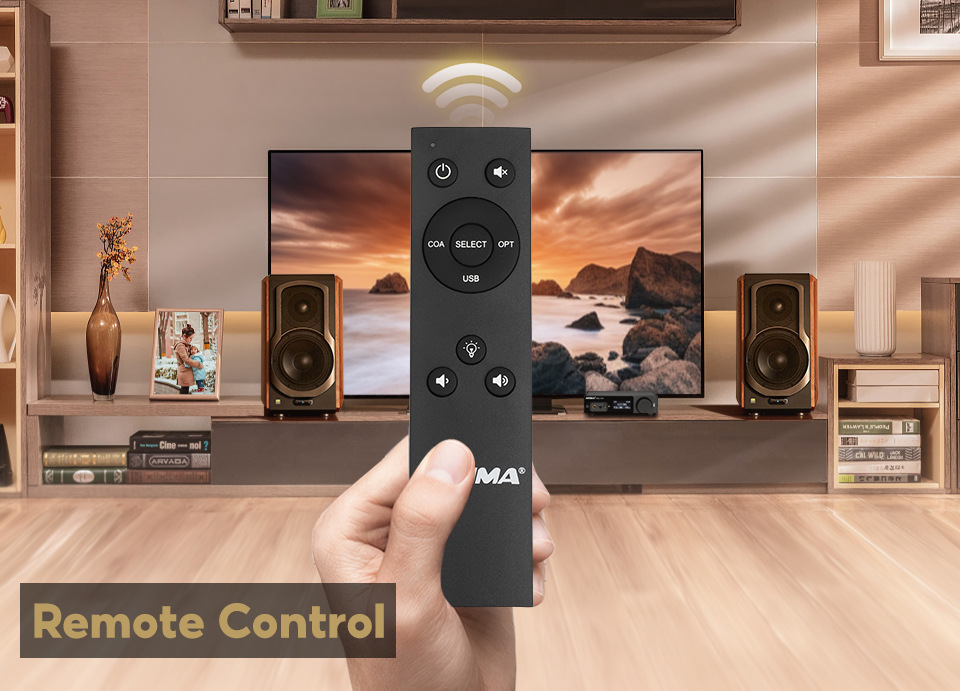 Aiyima DAC-A10 มินิสเตอริโอถอดรหัสเครื่องขยายเสียงหูฟัง 16-600Ω ESS9018K2M USB Coaxial Optical ...