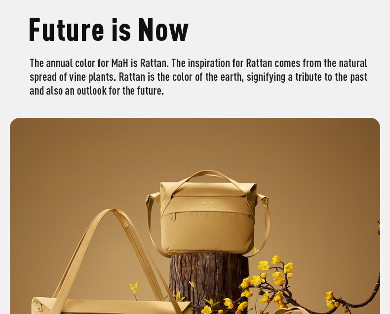 Mah 3175 Airy Rattan Yellow กระเป๋าสะพายข้างแบบยืดหยุ่นกระเป๋าถือแล็ปท็ ...