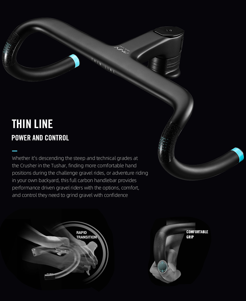Lexon THIN LINE Carbon Road Integrated Handlebar Supported Full Inner ...