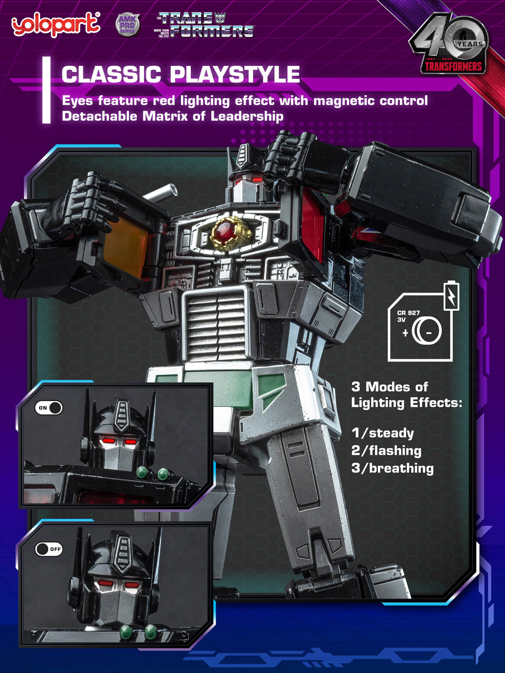 YOLOPARK AMK PRO Series Transformers G1 Nemesis Prime Model Kit 20cm ...
