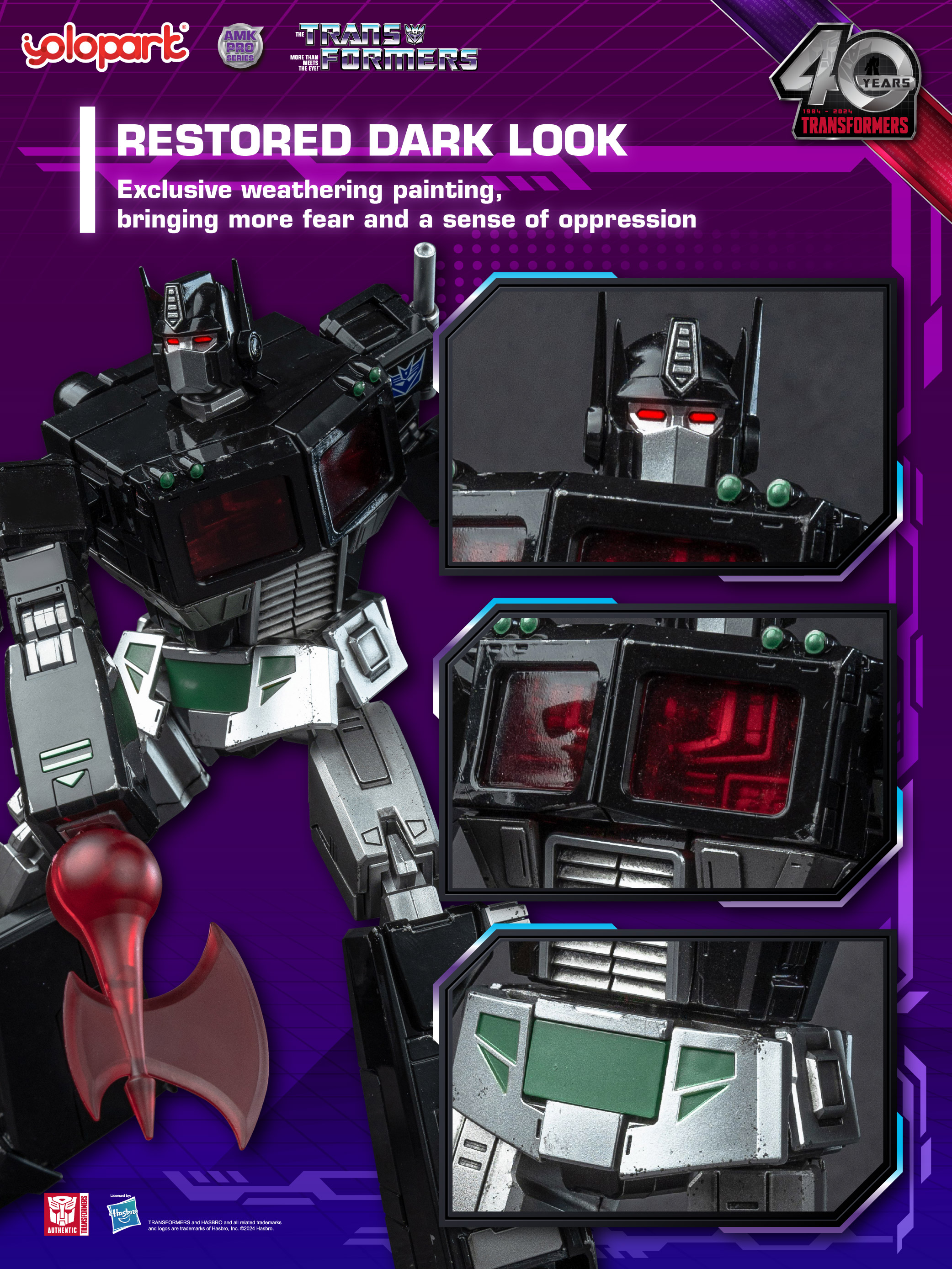 YOLOPARK AMK PRO Series Transformers G1 Nemesis Prime Model Kit 20cm ...