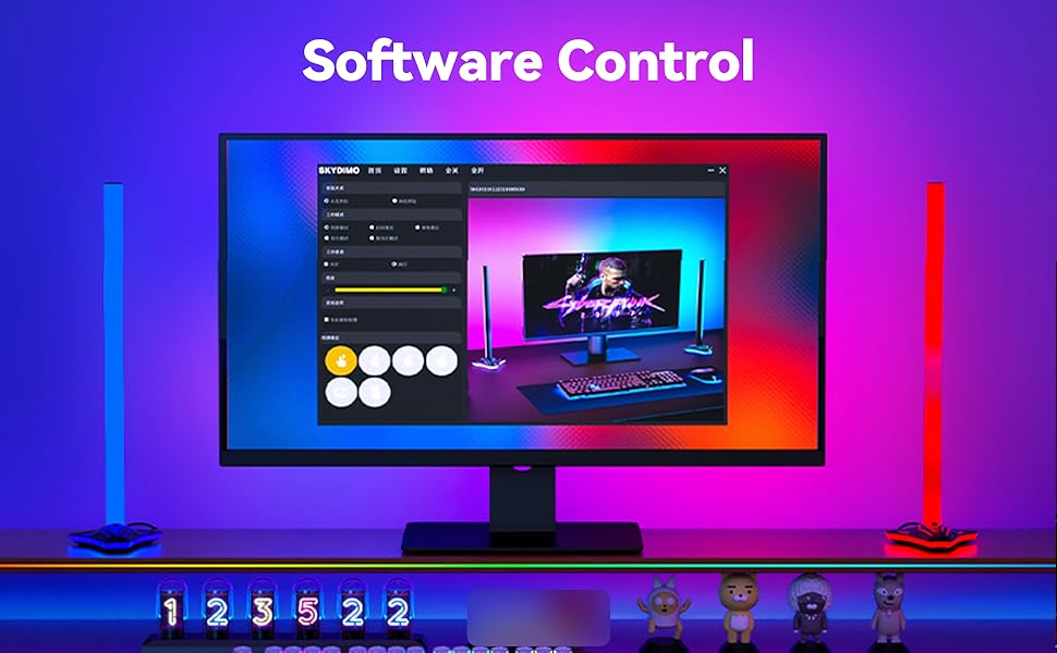 Skydimo LED RGB Backlights Strip Sync พร้อมจอคอมพิวเตอร์, USB 5V Rhythm Pickup เพลงสําหรับ ...