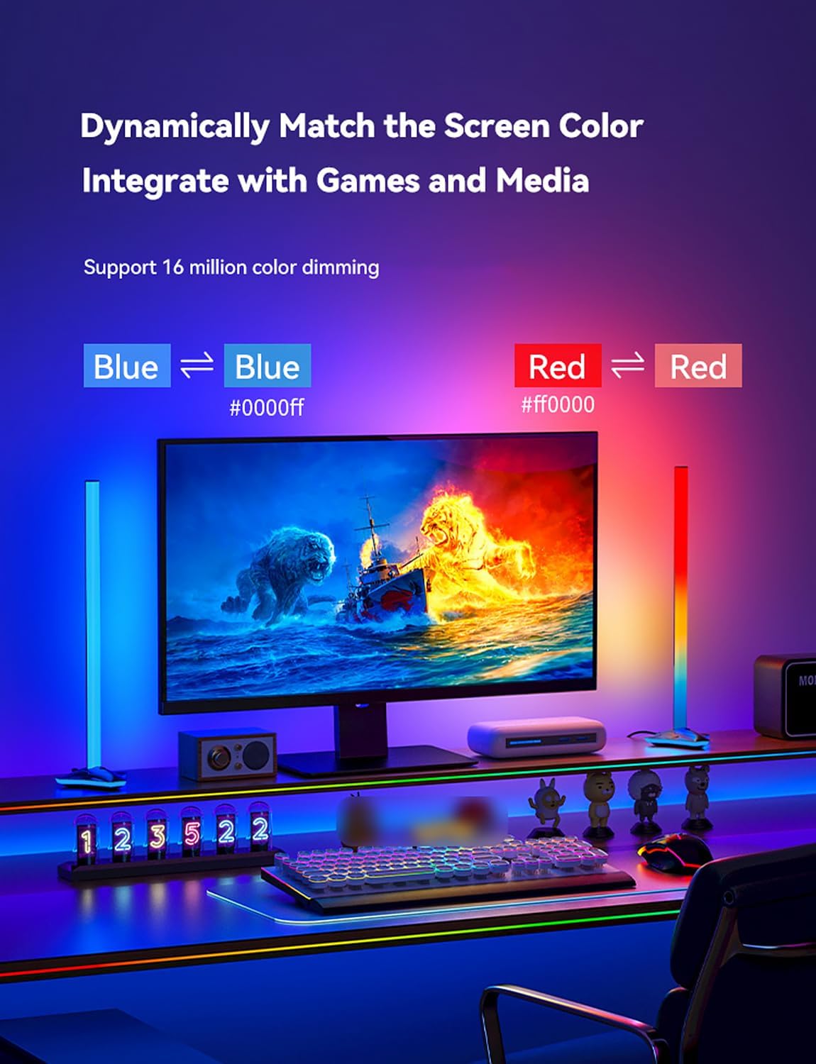 Skydimo LED RGB Backlights Strip Sync พร้อมจอคอมพิวเตอร์, USB 5V Rhythm Pickup เพลงสําหรับ ...