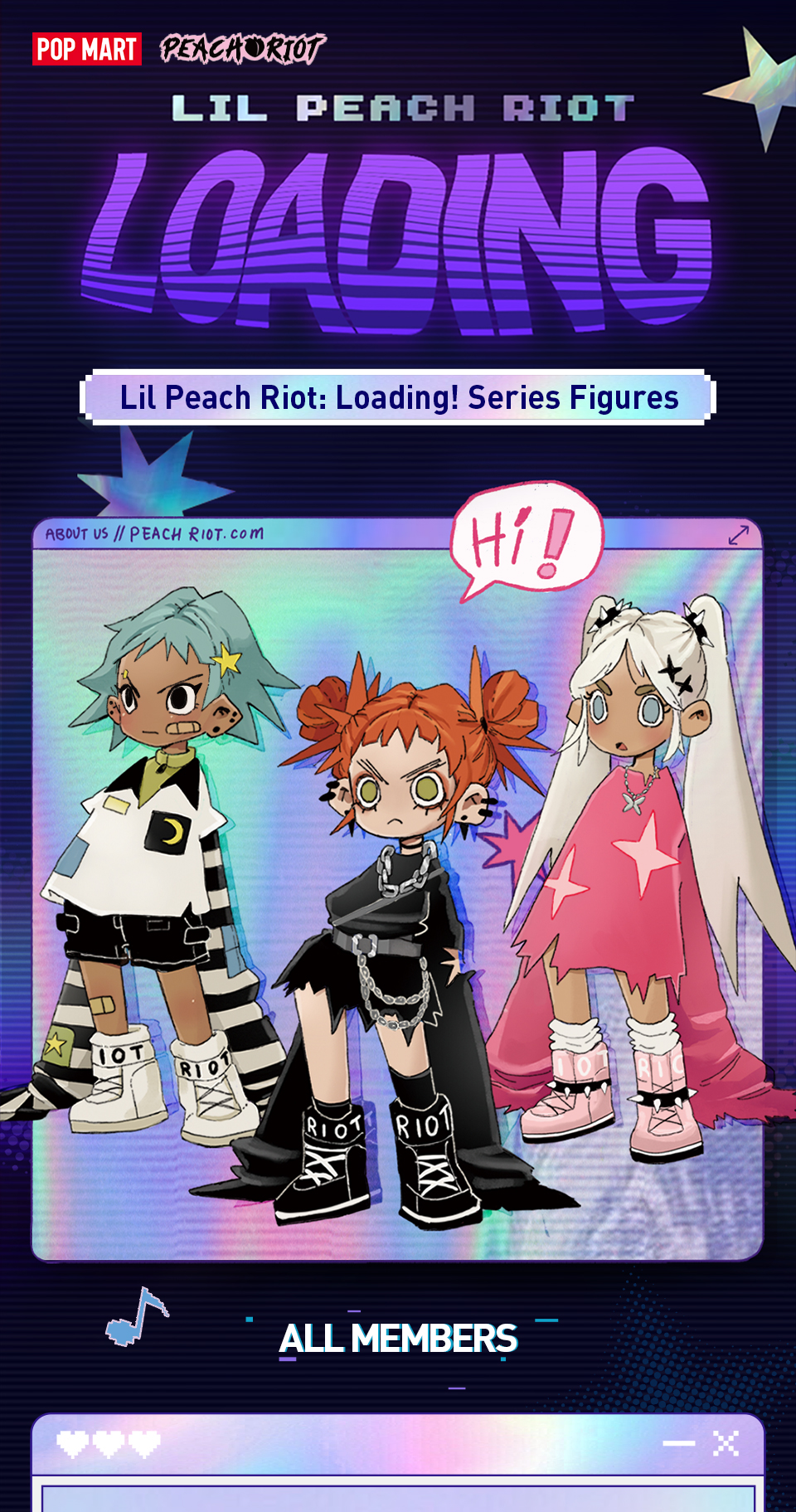 POP MART Lil Peach Riot Loading! Series Figures Blind Box Action Toys ...