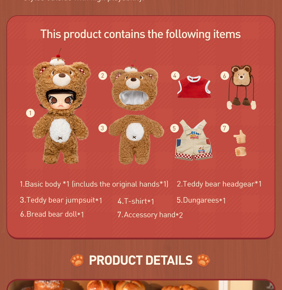 POP MART MOLLY Bear Bread 1/8 Action Figure | Shopee Thailand