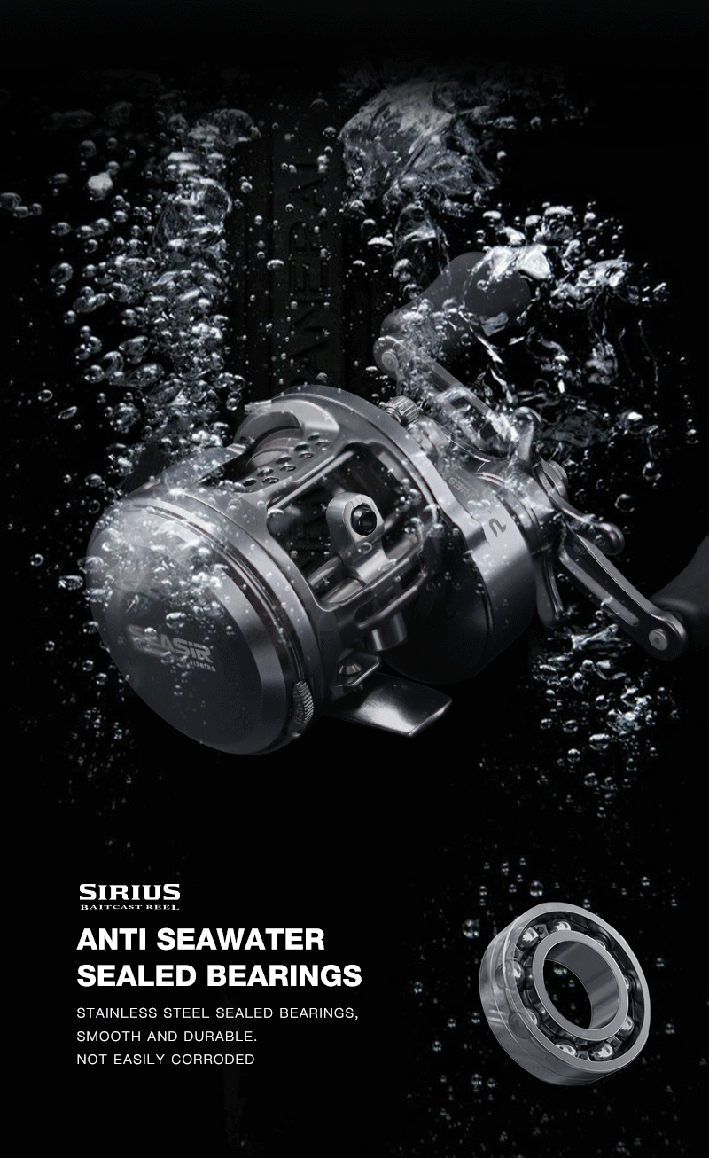 Seasir Sirius รอบ Baitcasting Reel CNC อลูมิเนียม Reel วงกลมแม่เหล็ก ...