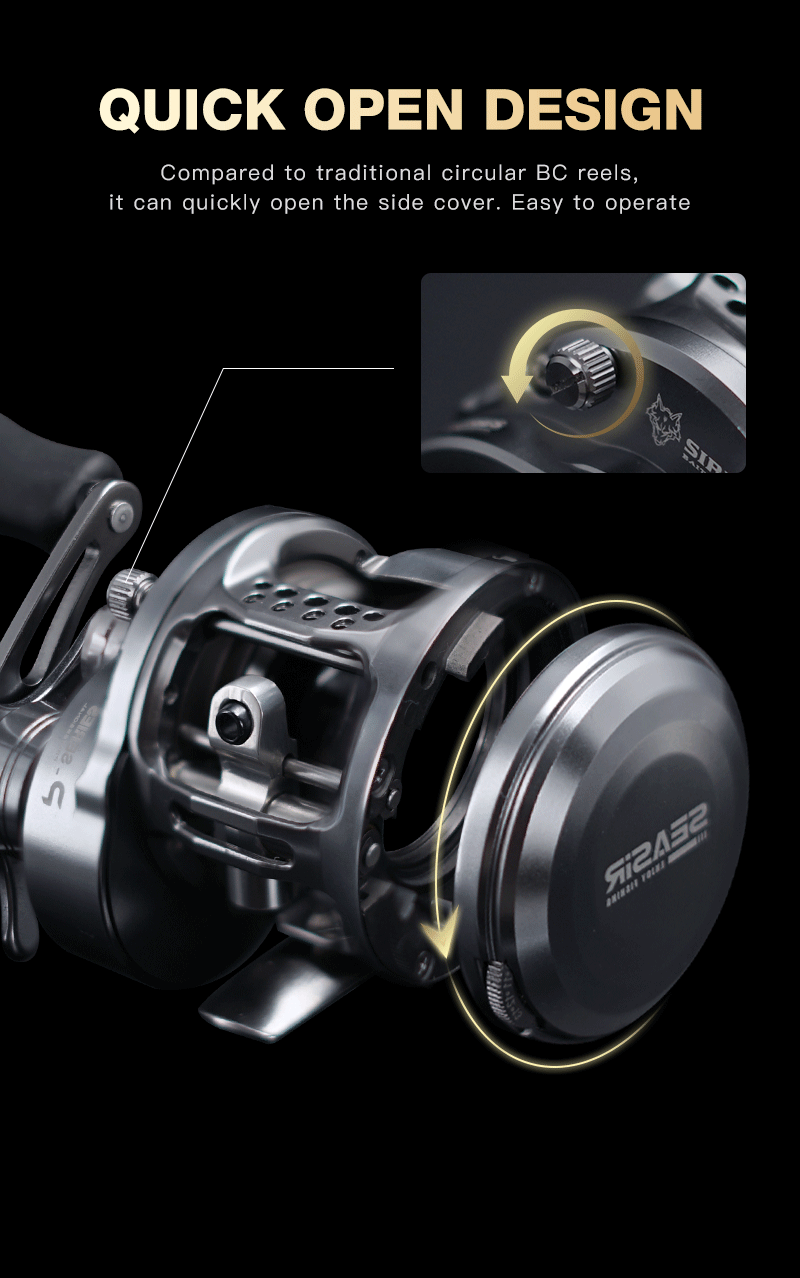 Seasir Sirius รอบ Baitcasting Reel CNC อลูมิเนียม Reel วงกลมแม่เหล็ก ...