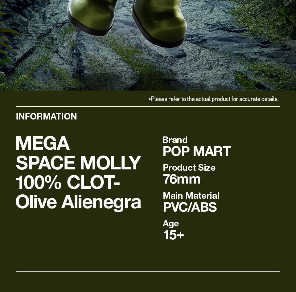 POP MART MEGA SPACE MOLLY 100% CLOT-Olive Alienegra | Shopee Thailand