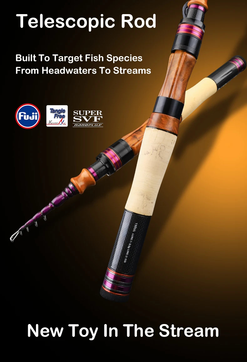 Purelure 1.50m XUL BFS Telescopic Rod 5ft Travel Rod ปลาเทราท์ Spinning ...