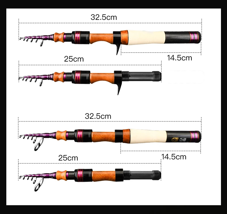 Purelure 1.50m XUL BFS Telescopic Rod 5ft Travel Rod ปลาเทราท์ Spinning ...