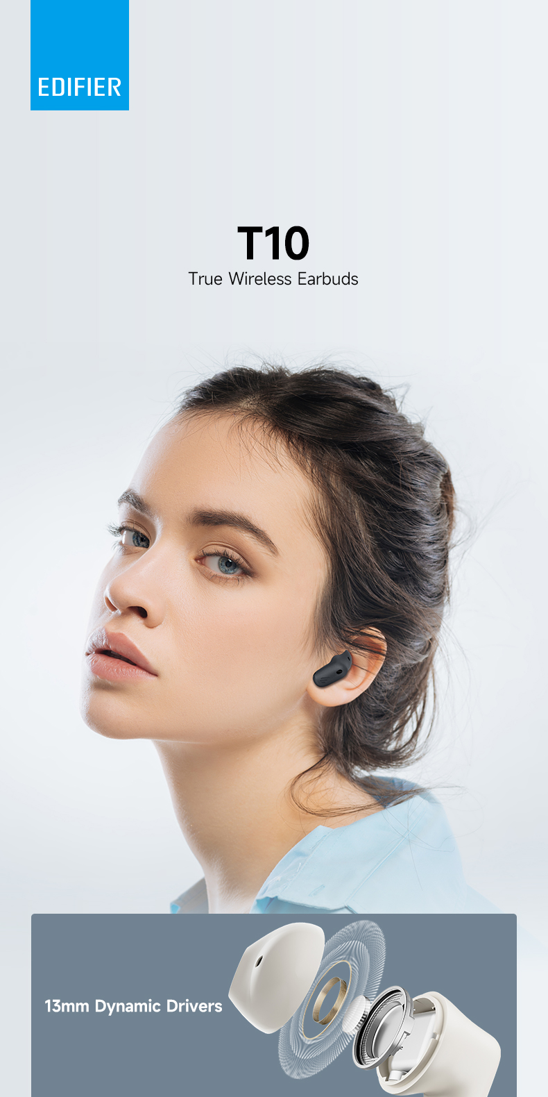 EDIFIER T10 Bluetooth V5.4 AI Call Noise Cancellation SBC Supports Fast ...