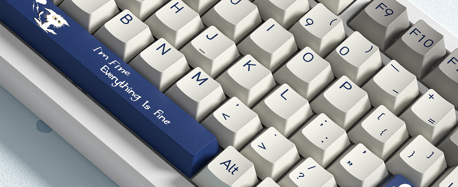 Womier 135 Keys Blue Cat Dye Sub Cherry Profile Key Caps Set | Shopee ...