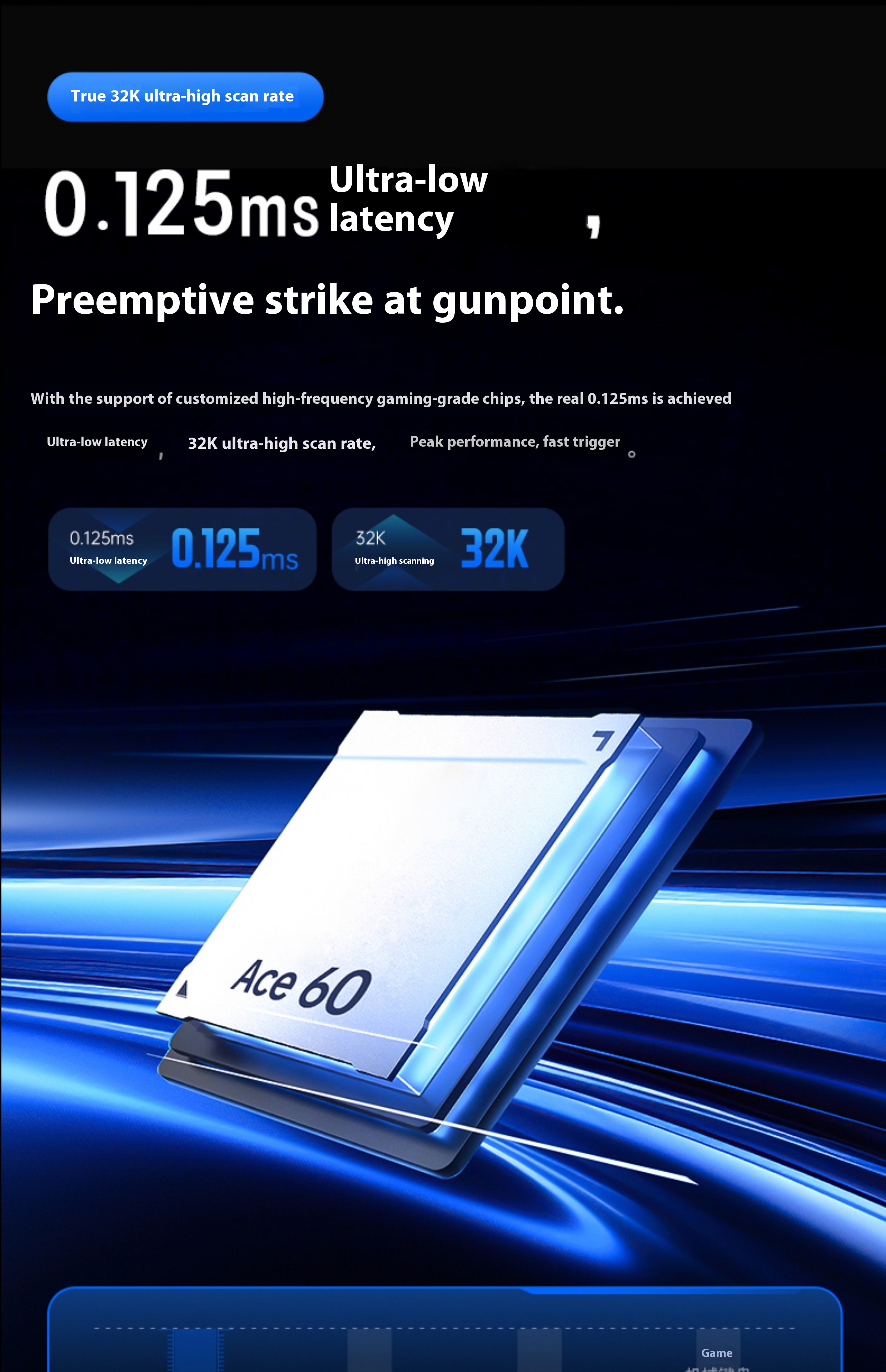 MCHOSE Ace60 Pro Wired Magnetic Switch Keyboard 60% RGB 8K Return Rate, RT0.01MM, Supports SOCD ...