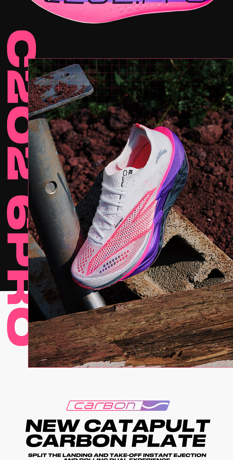 [20KM+]ANTA C202 6PRO ผู้ชายมาราธอนแผ่นคาร์บอนป้องกันการดูดซับแรงกระแทกรองเท้าวิ่งมืออาชีพ ...