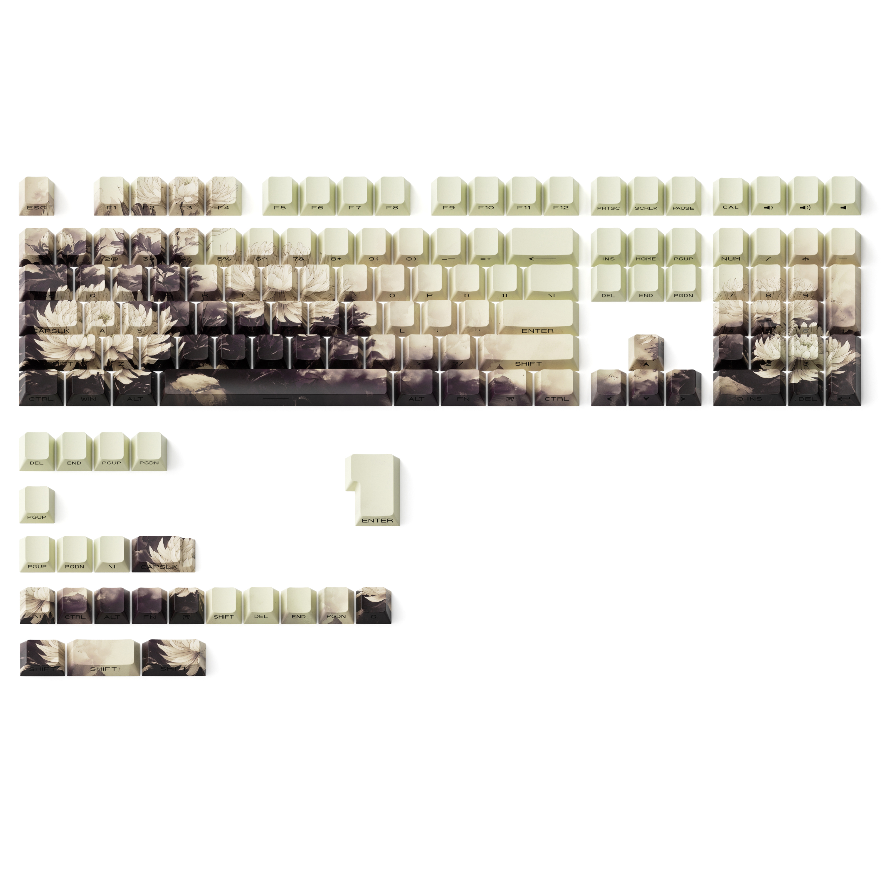 Xvx Plant series Cherry Profile Double shot Dye-Sub PBT Keycap Set 131 ...