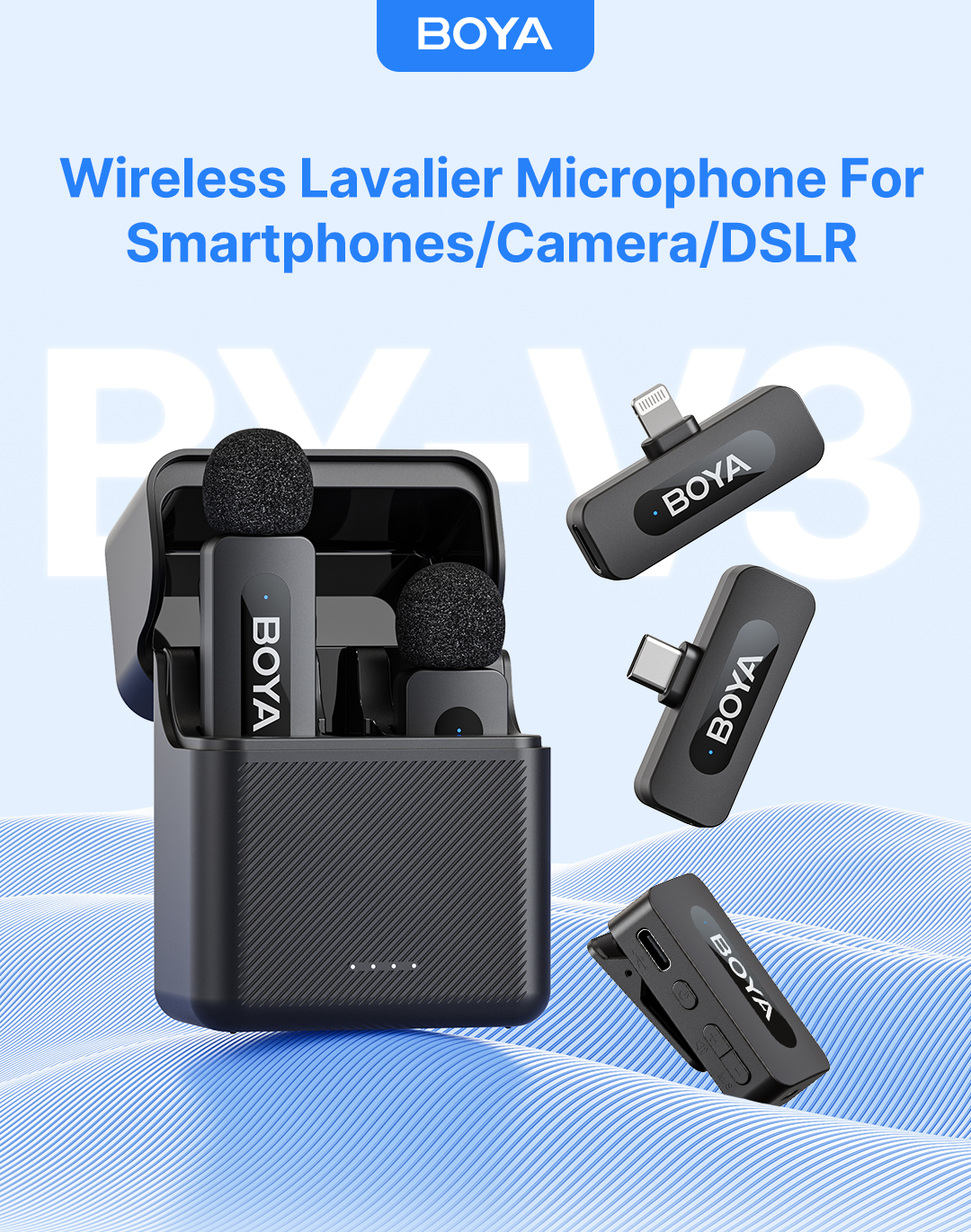 BOYA BY-V1/V2 2.4GHz Wireless Microphone ไมค์ไร้สาย ไมค์ตัดเสียงรบกวน ...