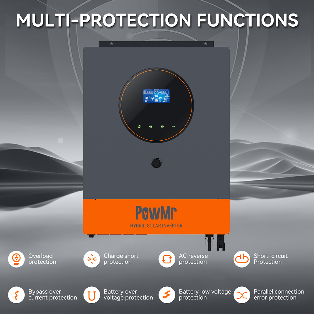 Powmr 6.2KW Off-Grid Hybrid Solar Inverter 48V MPPT 120A Solar Charger Controller 500VDC Hybrid ...