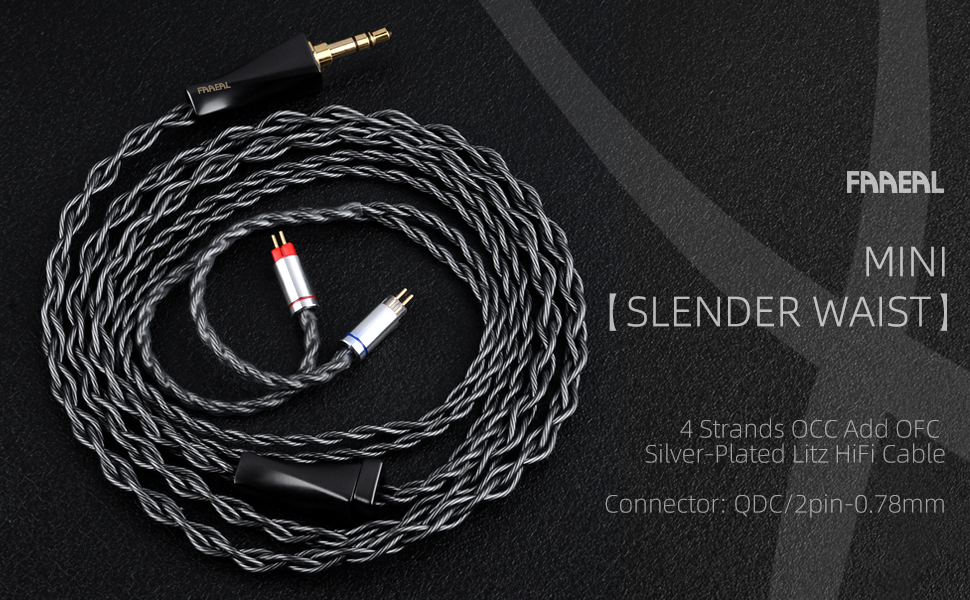Faaeal Mini เรียวเอวหูฟังอัพเกรดสาย 4 Strands OCC เพิ่ม OFC Silver-Plated Litz HiFi ชุดหูฟังสาย ...