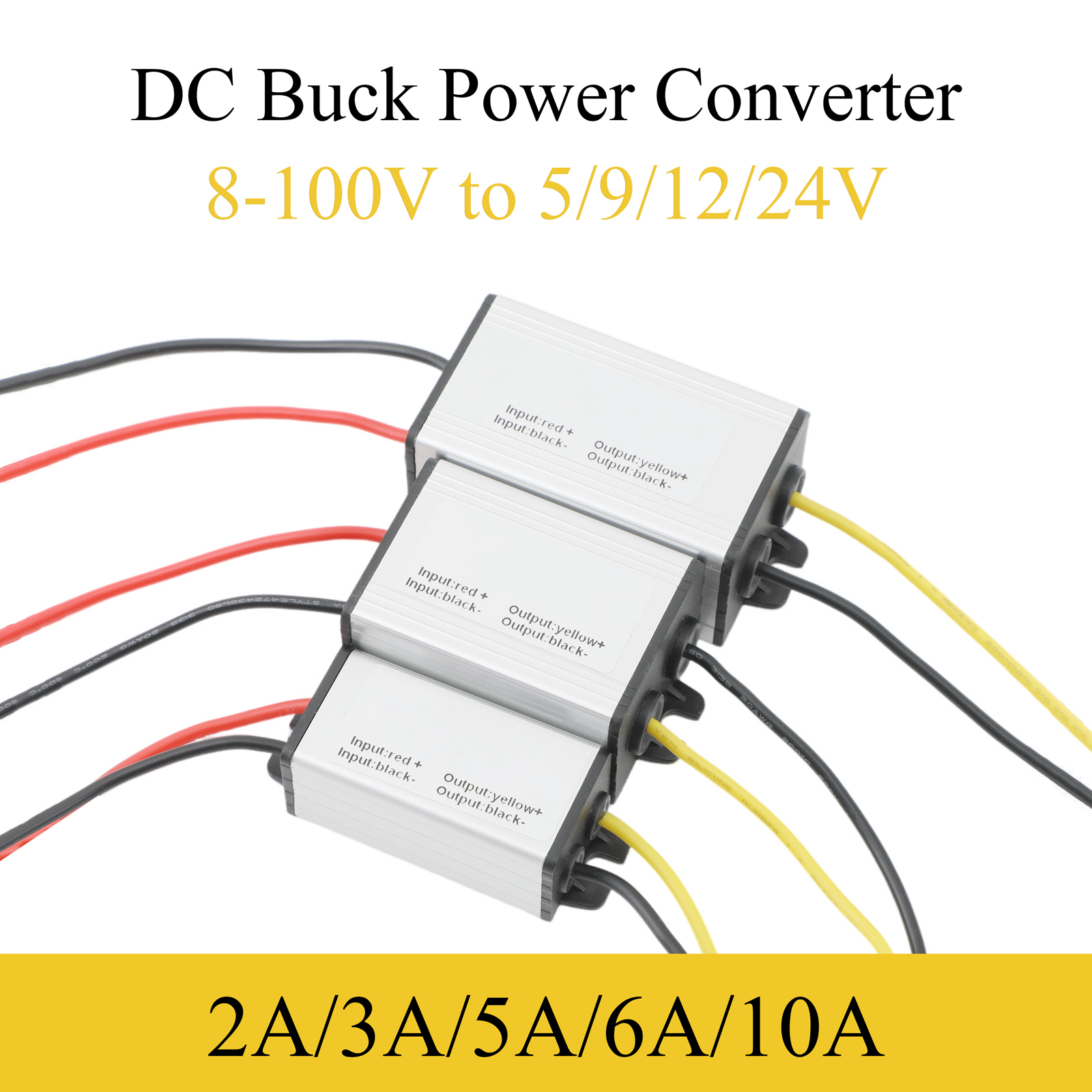 กันน้ํา power buck converter 8V-100V ถึง /9/12/24V เปลือกอลูมิเนียม ...