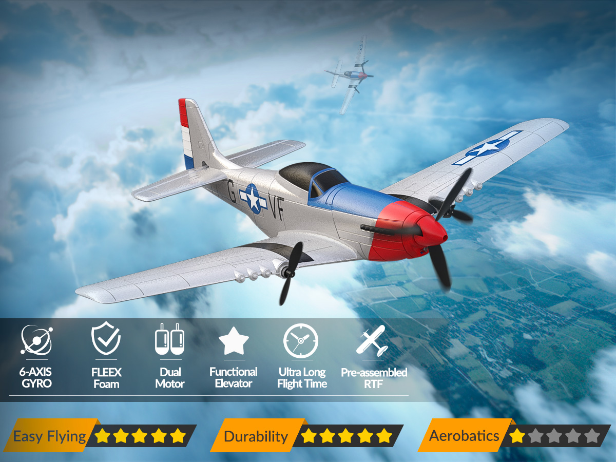 VOLANTEXRC RC Plane 3 Channel Remote Control Airplane Fighter Toys 2 ...