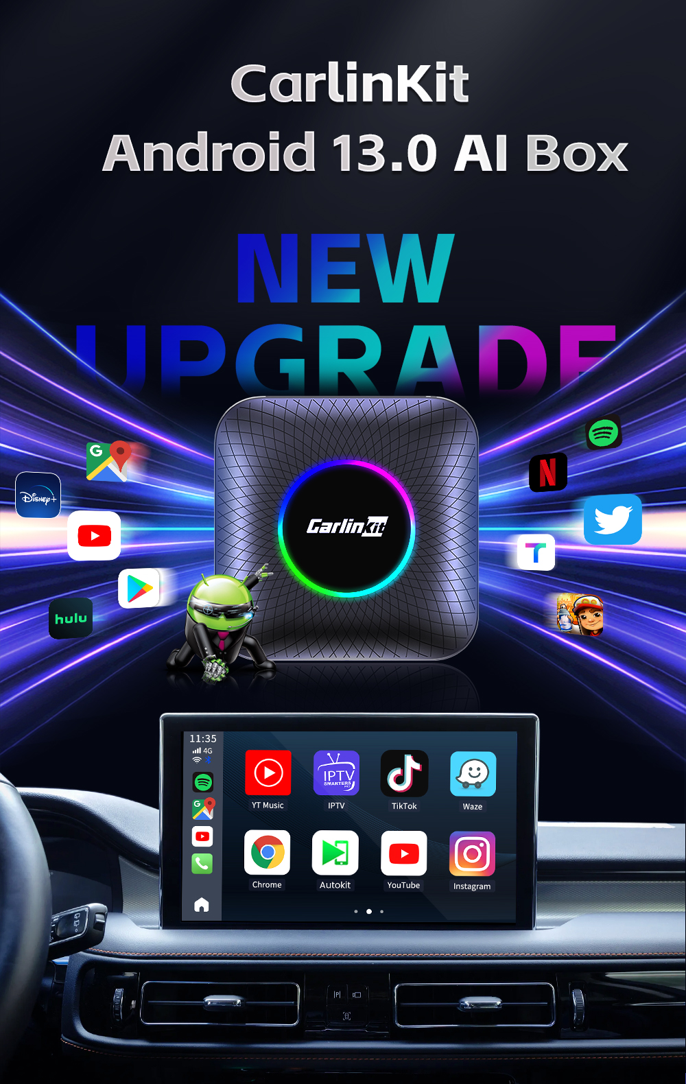 CarlinKit Android 13.0 CarPlay Ai Box QCM6225 8-Core Wireless CarPlay ...