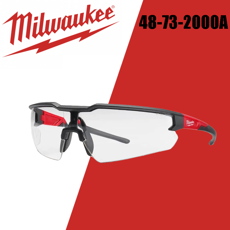 Milwaukee 48-73-2000A แว่นตานิรภัยใสป้องกันหมอกป้องกันรอยขีดข่วนเลนส์ ...