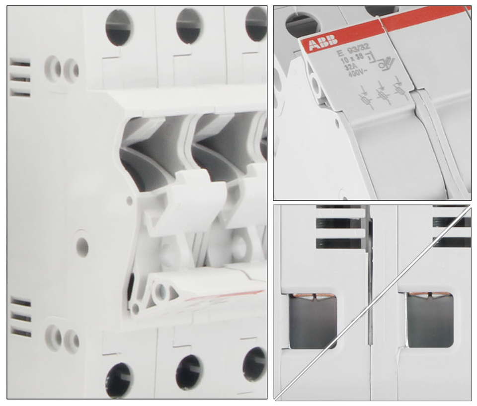 Abb ฐานฟิวส์ E91/32 1P E92/32 2P E93/32 3P สามารถติดตั้งได้ 1 ~ 32A Core10*38 Rail ประเภท ...