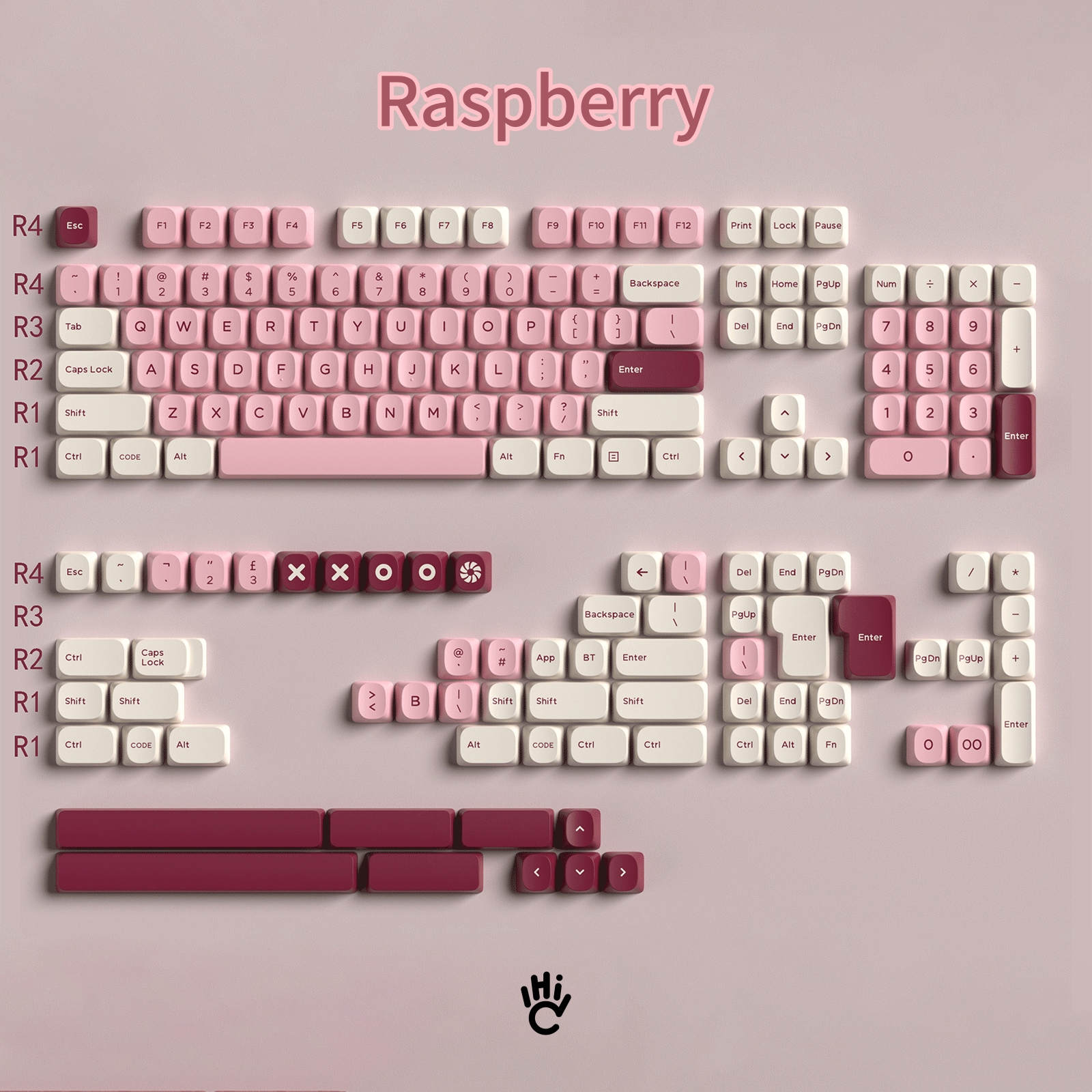 Obsidian ธีมสองสี Keycaps 171keys YMK Profile Keycap Custom PBT ...