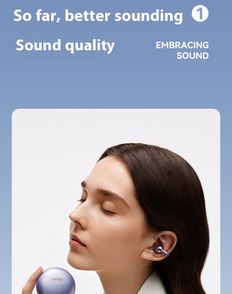 Sanag S6S Pro คลิปหูหูฟังบลูทูธเปิดไร้สาย Air Bone Conduction Non In Ear Movement | Shopee Thailand