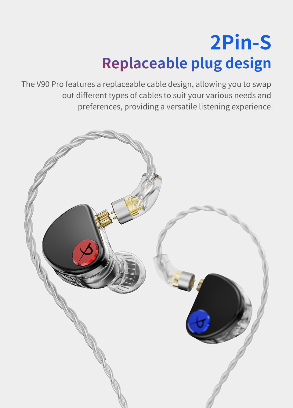 Trn V90 Pro หูฟังชนิดใส่ในหู 2DD + 4BA ไดร์เวอร์ HiFi Bass IEM ชุดหูฟัง ...