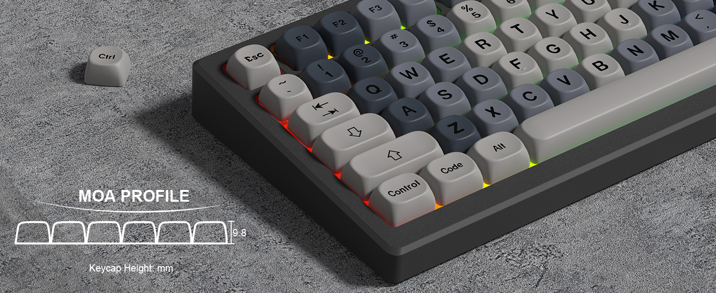 Womier Retro MOA น่ารักสีเทา Keycaps 135 คีย์ Dye Sub Theme PBT Key Cap ...