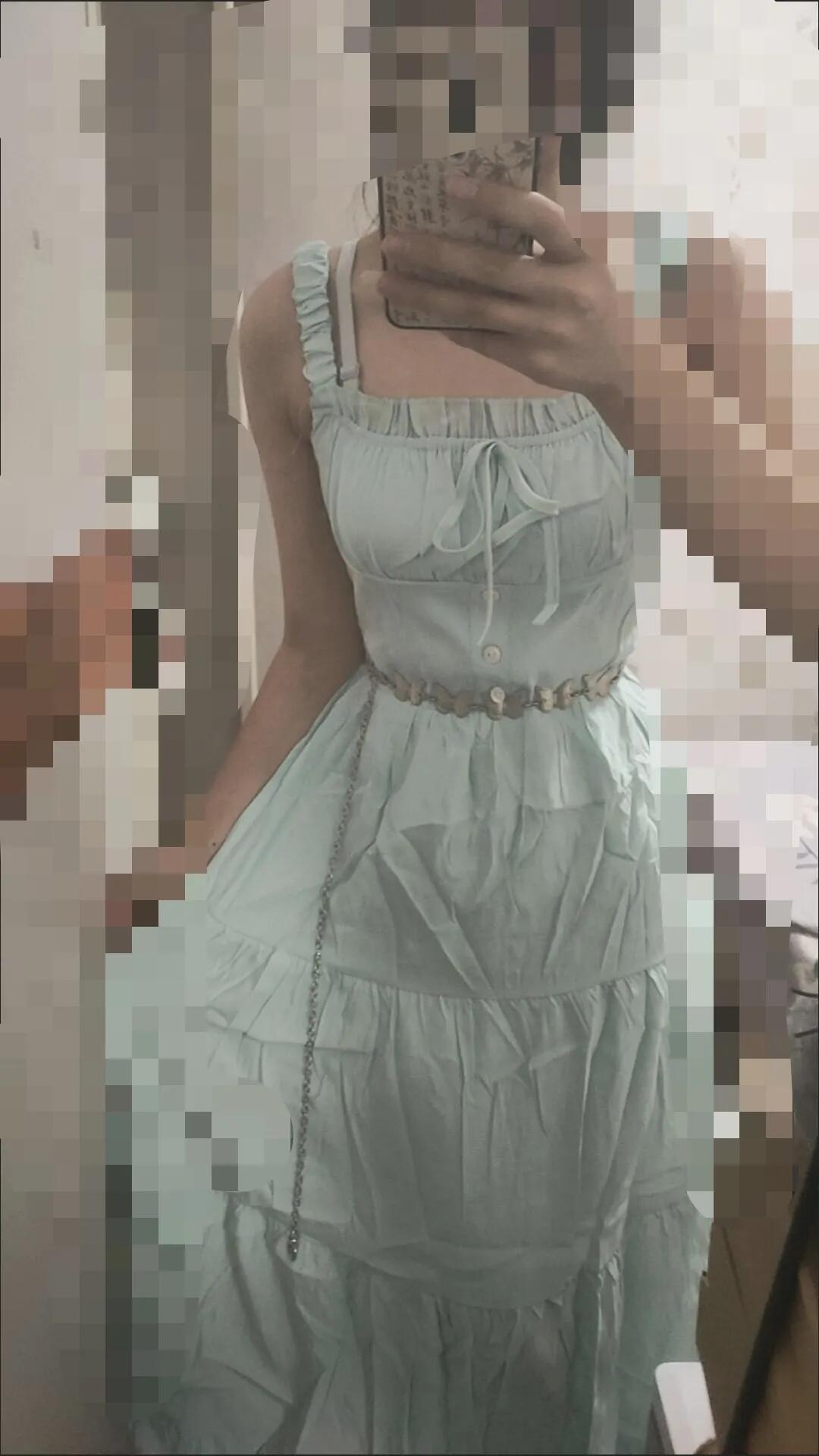 Peppermint Mambo First Love แขนกุด Mori Tie Fairy Suspenders Niche เอว ...