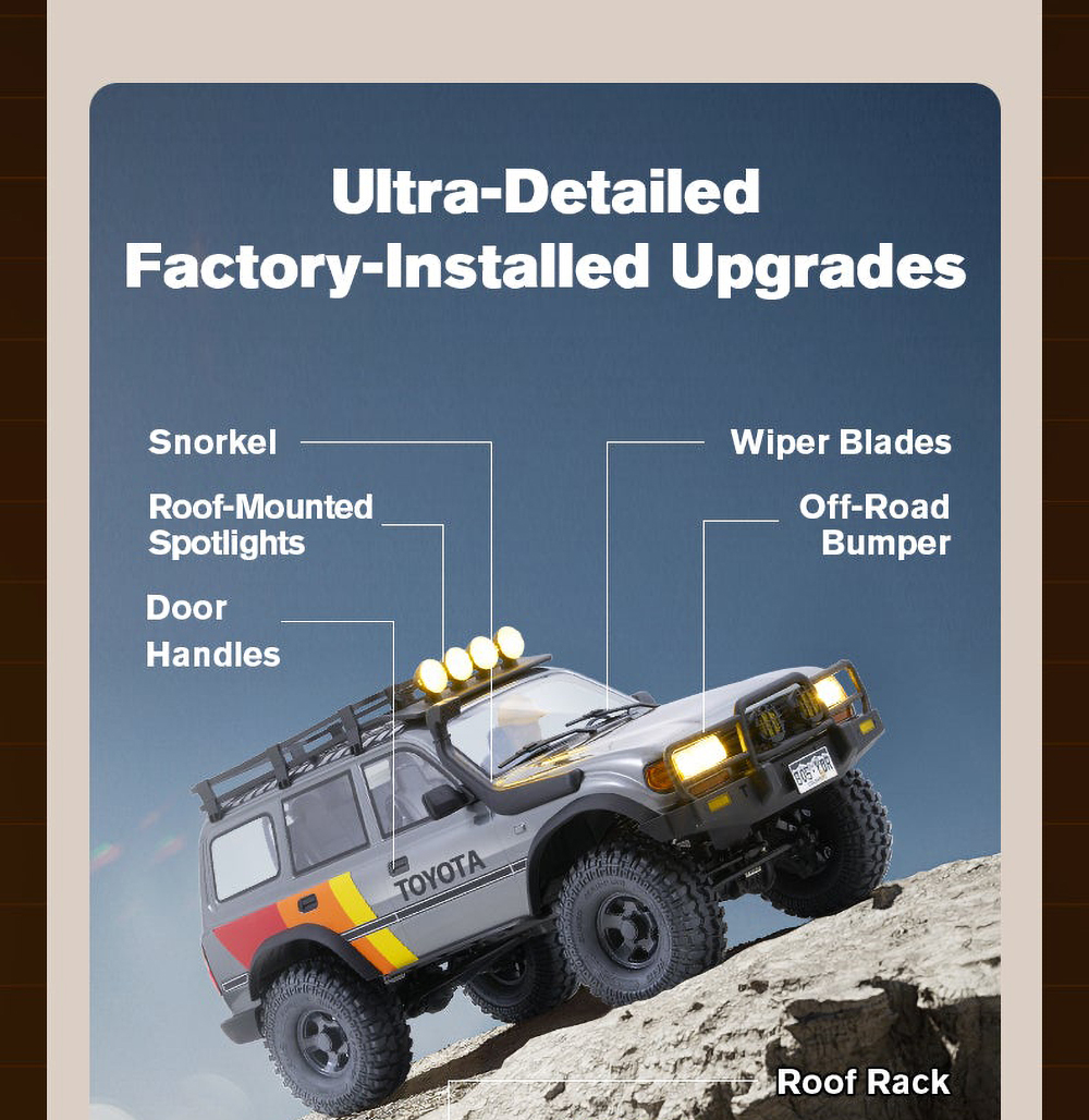 Fms FCX10 LC80 Toyota Land Cruiser 1/10 RC รีโมทคอนโทรลไฟฟ้ารุ่นรถ Rock ...