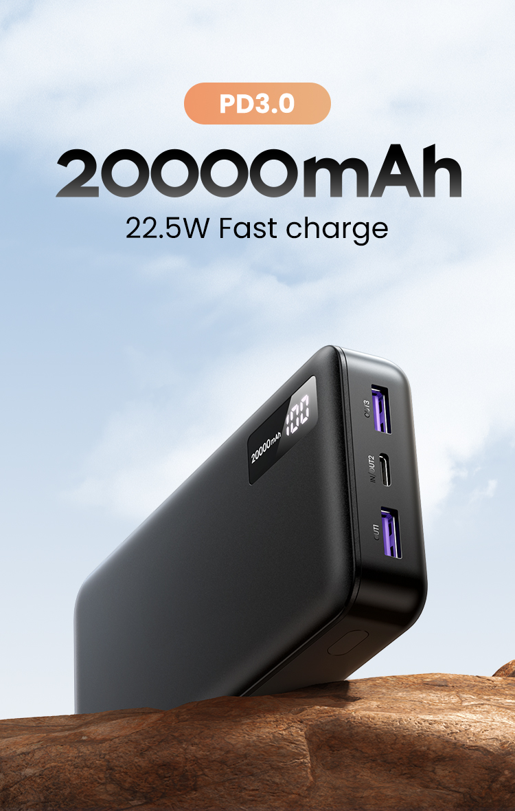 UGREEN 20000mAh PD 20W พาวเวอร์แบงค์ แบบพกพา พร้อมหน้าจอ LED ชาร์จเร้ว ...