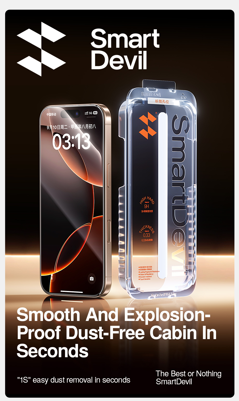 Smartdevil Edgeless เต็มหน้าจอ 2-Strength Super Smooth กระจกนิรภัยกันฝุ่นสําหรับ iPhone15 ...