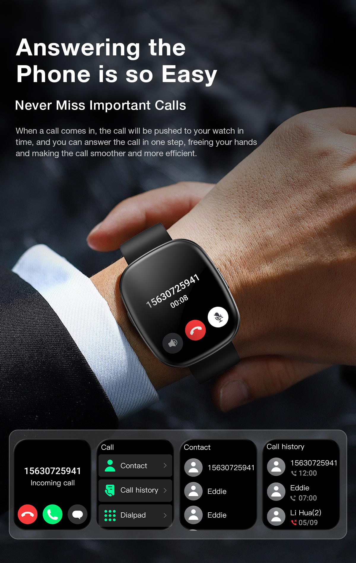 Aolon S6 Smartwatch 1.83 "HD Touchscreen รองรับ WA Calling สมาร์ทวอท์ช ...