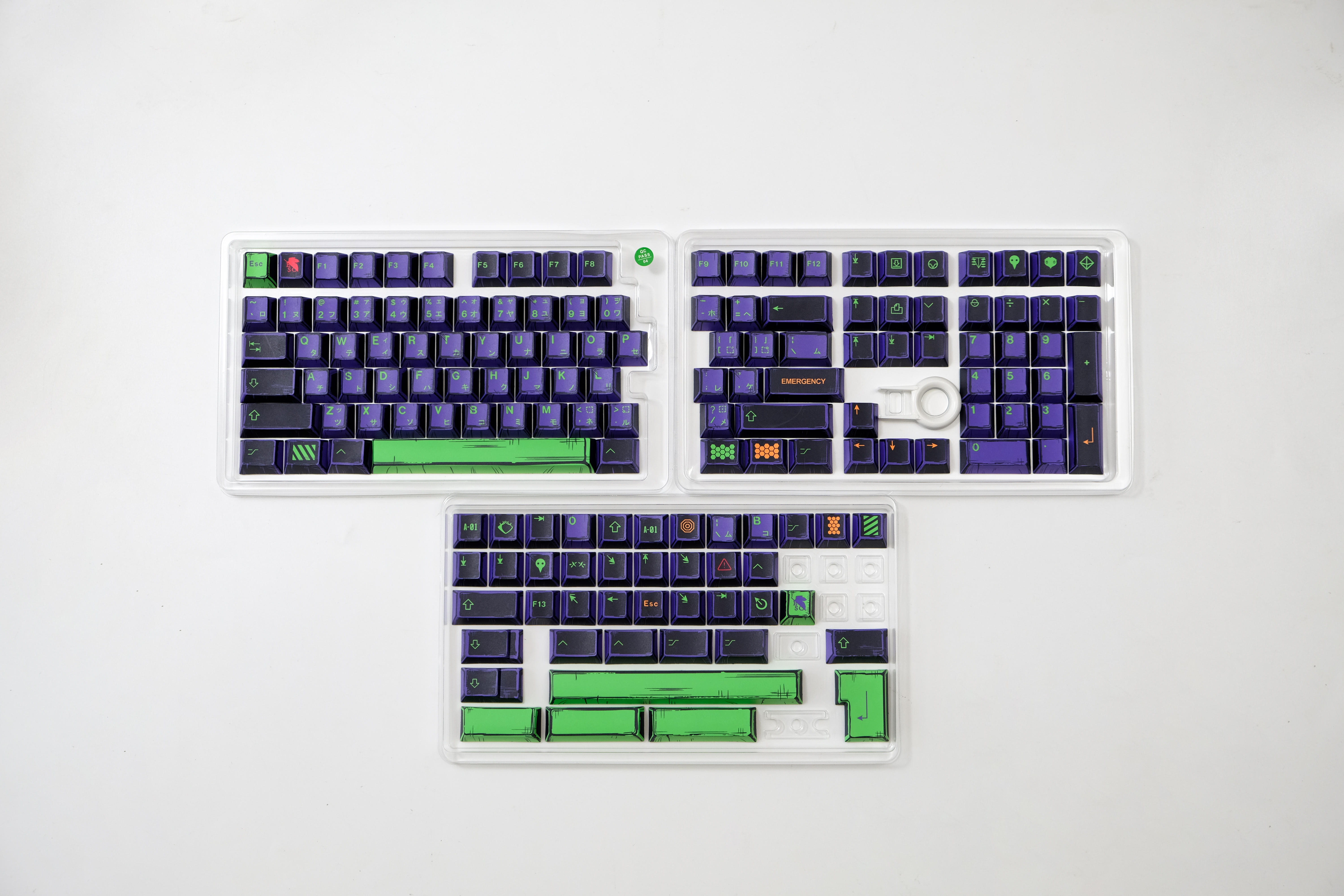 Eva Unit-01 Theme KeyCap ชุด 150 คีย์ PBT Custom สไตล์มังงะคีย์บอร์ด ...