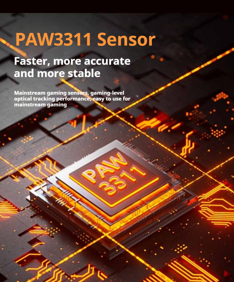 Eweadn X23 เมาส์วิดีโอเกมไร้สายสามโหมดไม่มีรูออกแบบน้ําหนักเบาเมาส์ตามหลักสรีรศาสตร์ความอดทนยาว ...