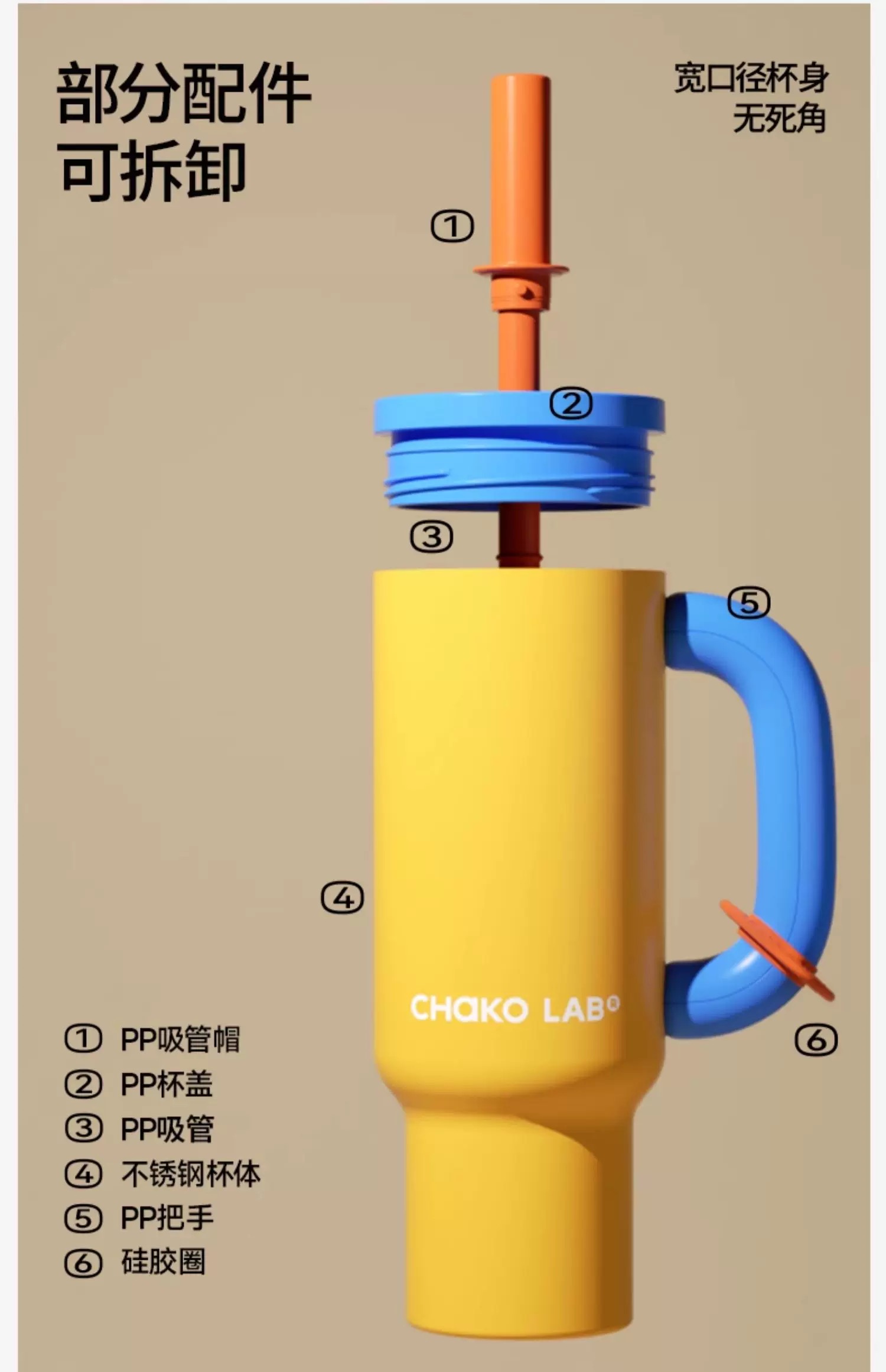 Chakolab Thermos Cup Ice Master Cup 1050ML ถ้วยน้ําฟางความจุขนาดใหญ่ ...