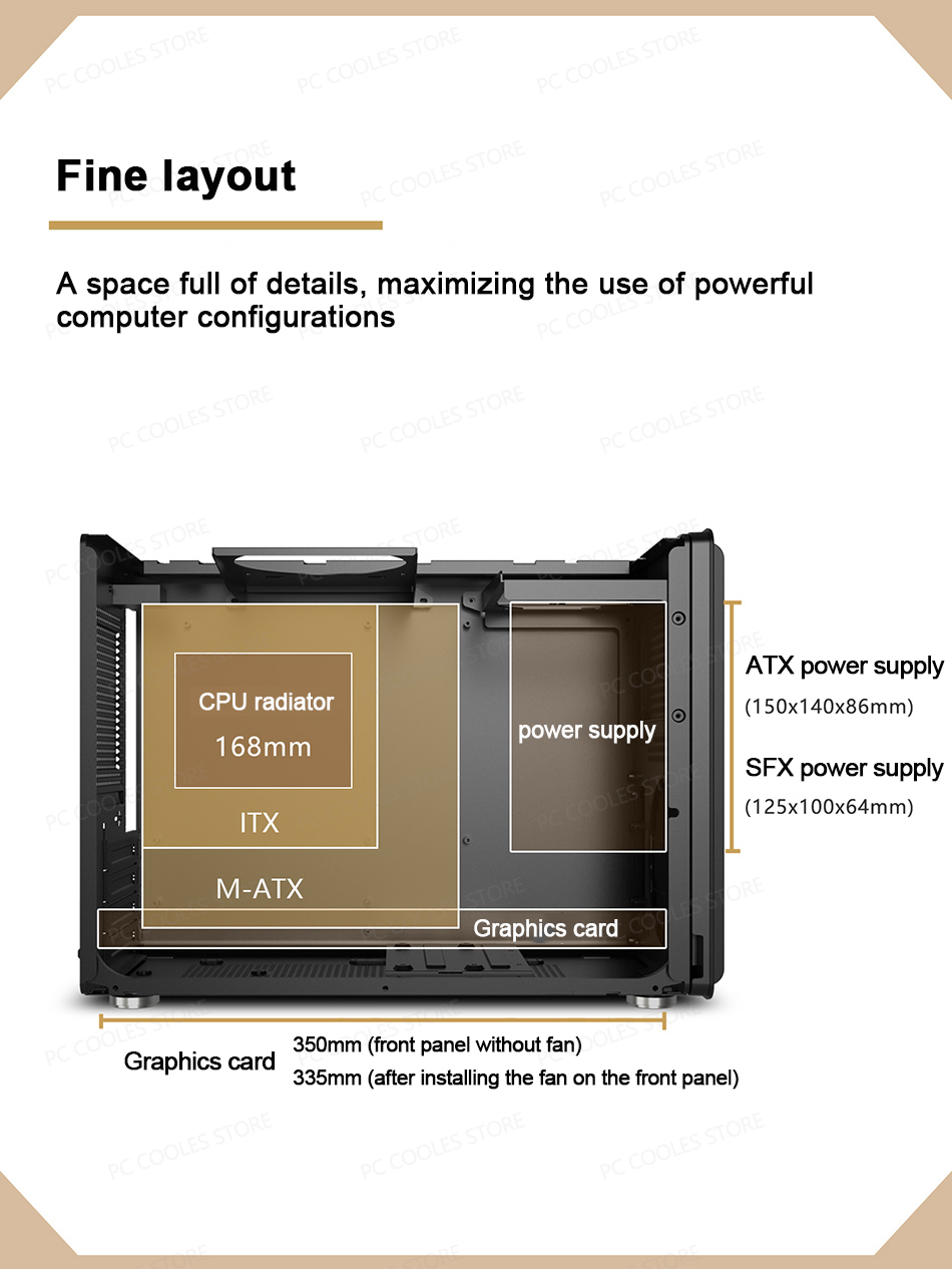Power Train P40 ตาข่าย MATX เดสก์ท็อปกรณีมือถือ DIY Mini Compact ITX แช ...