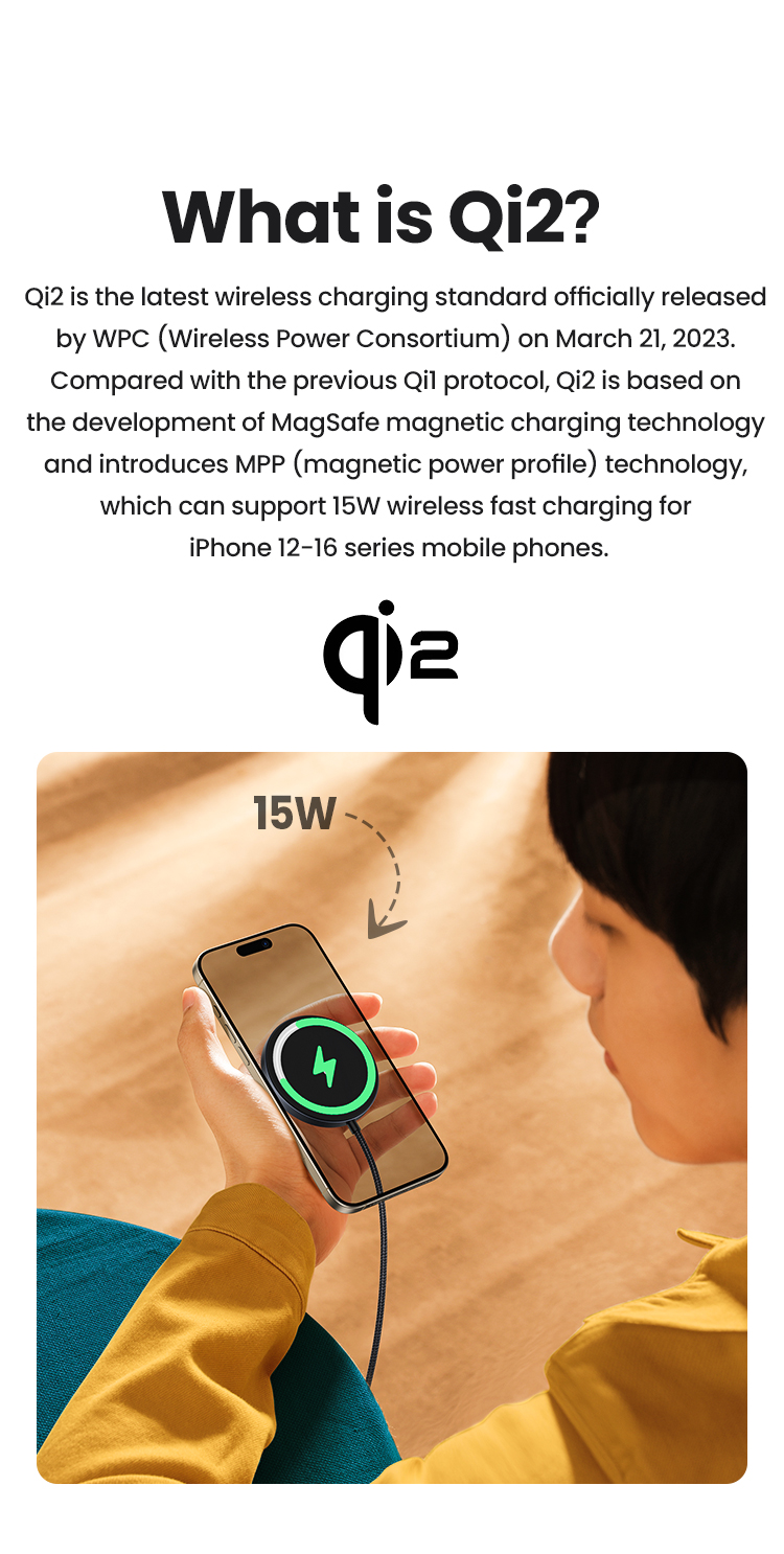 Ugreen MPP Qi2 15W Max Mganetic Wireless Fast Charging สําหรับ iPhone 16 Pro Max 15 Pro Max/14 ...