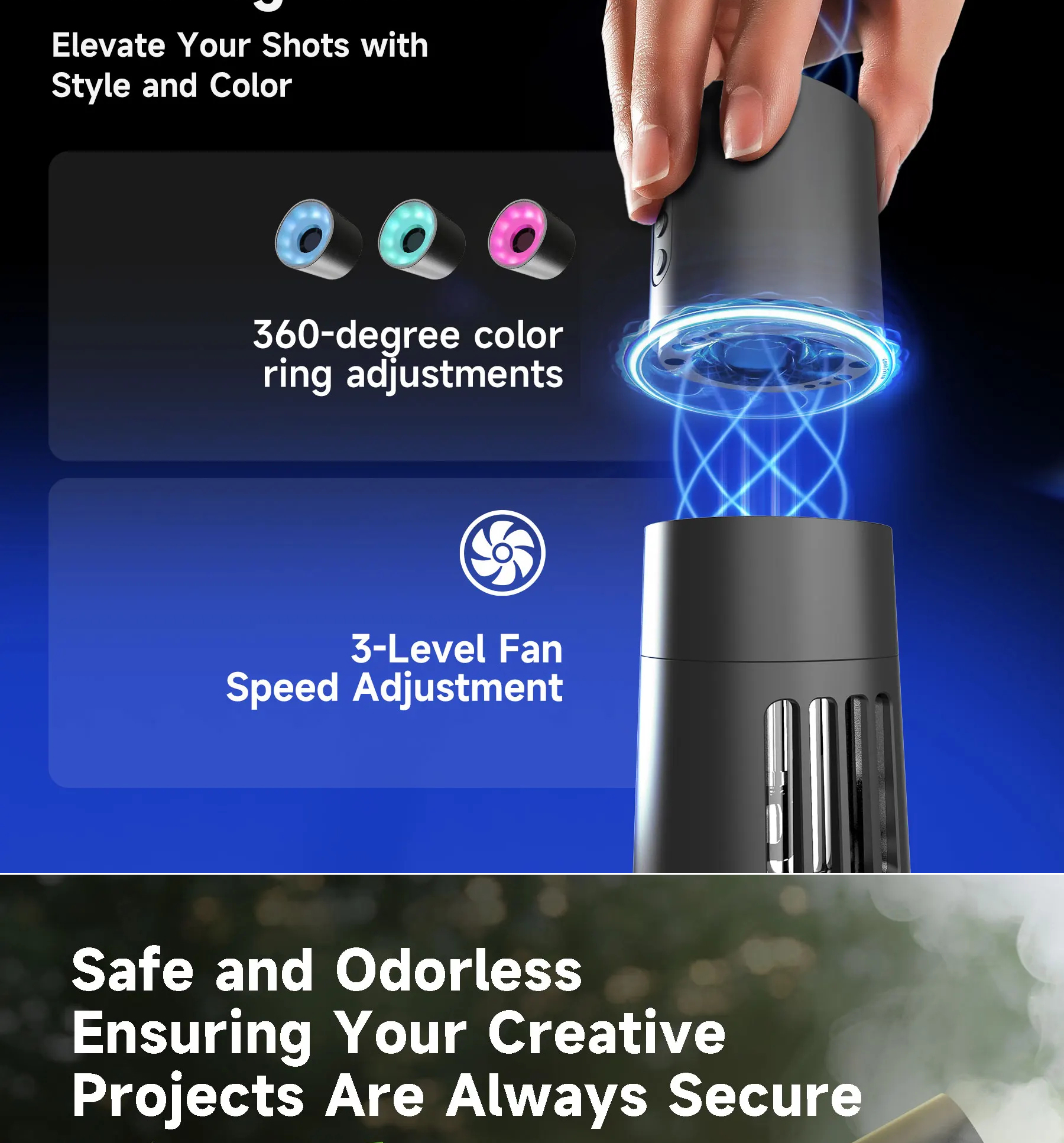 Colbor CF5 40W Mini หมอกควันเครื่องแบบพกพาพับได้มือถือเครื่องหมอกไร้สายควบคุมควัน Effect Maker ...