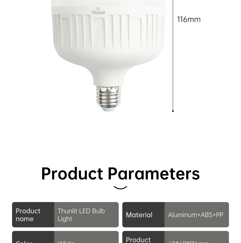 Thunlit หลอดไฟ LED 10W E27 แสงขาว ประหยัดพลังงาน หลอดไฟ LED 10 วัตต์ หลอดไฟ AC 220V | Shopee ...