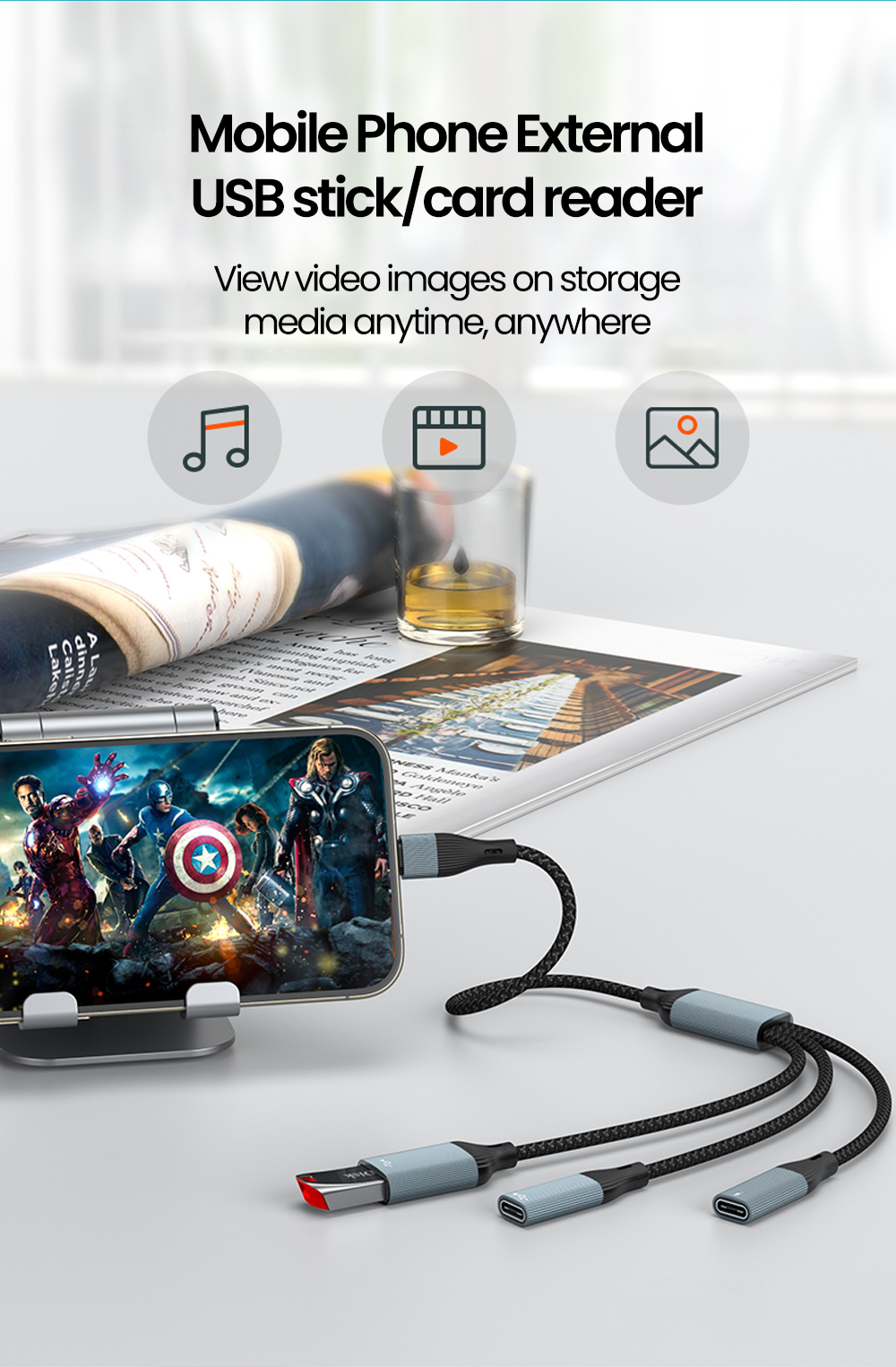 Elough Multi-interface Type C ชาย Multi Type-C/USB พอร์ต Transfer ...