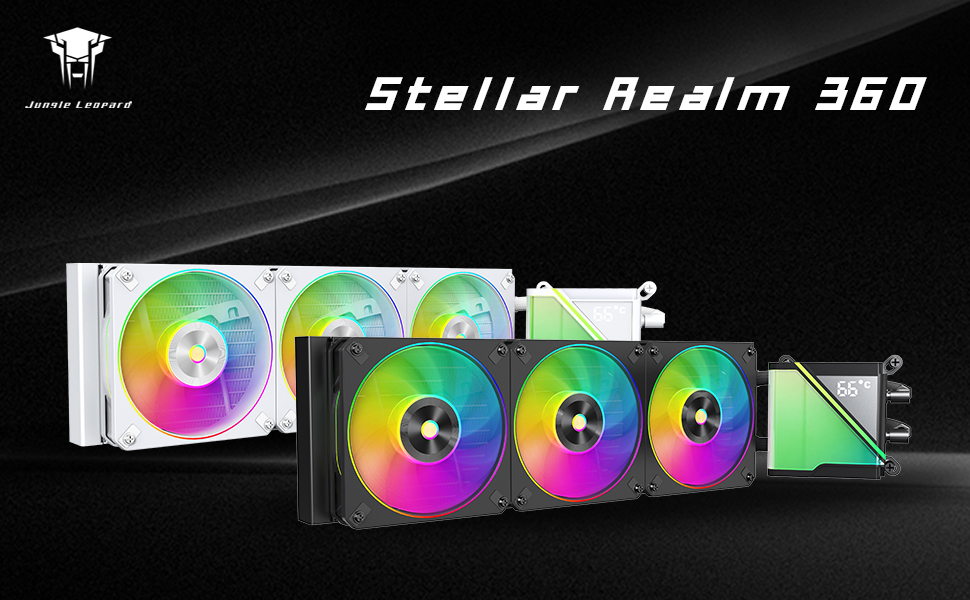 Jungle Leopard Stellar Realm 360mm ARGB CPU Aio Cooler อุณหภูมิดิจิตอลจอแสดงผล 240mm Liquid ...