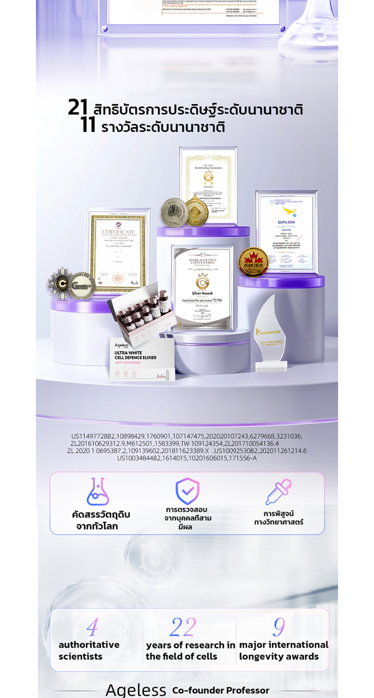 Nyo3® Ageless อาหารเสริมผิวขาว ลดฝ้า กระ ป้องกันการแก่ ปรับผิวใส ลดการสะสมของน้ำตาล Skin ...