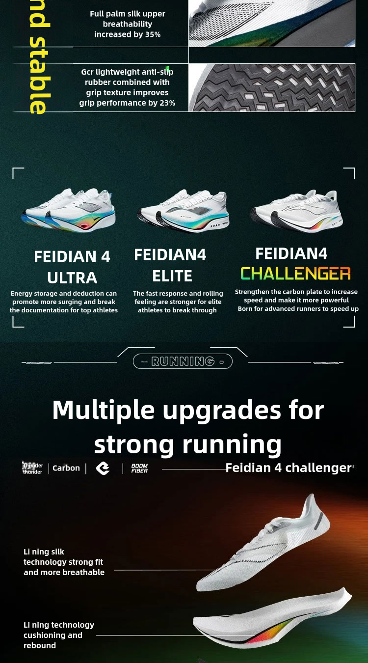 Li-ning FEIDIAN 4 CHALLENGER Men racing unning hoes rathable port hoes ...