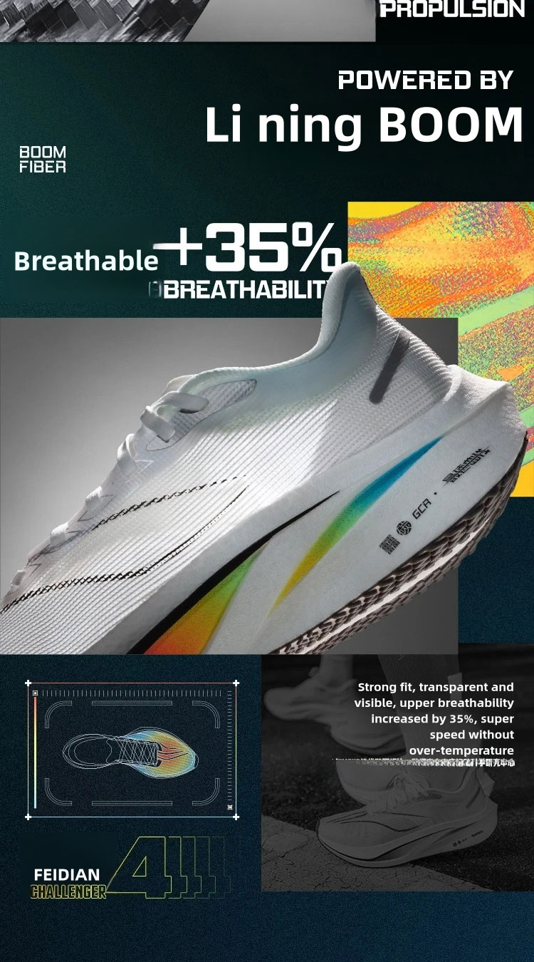 Li-ning FEIDIAN 4 CHALLENGER Men racing unning hoes rathable port hoes ...