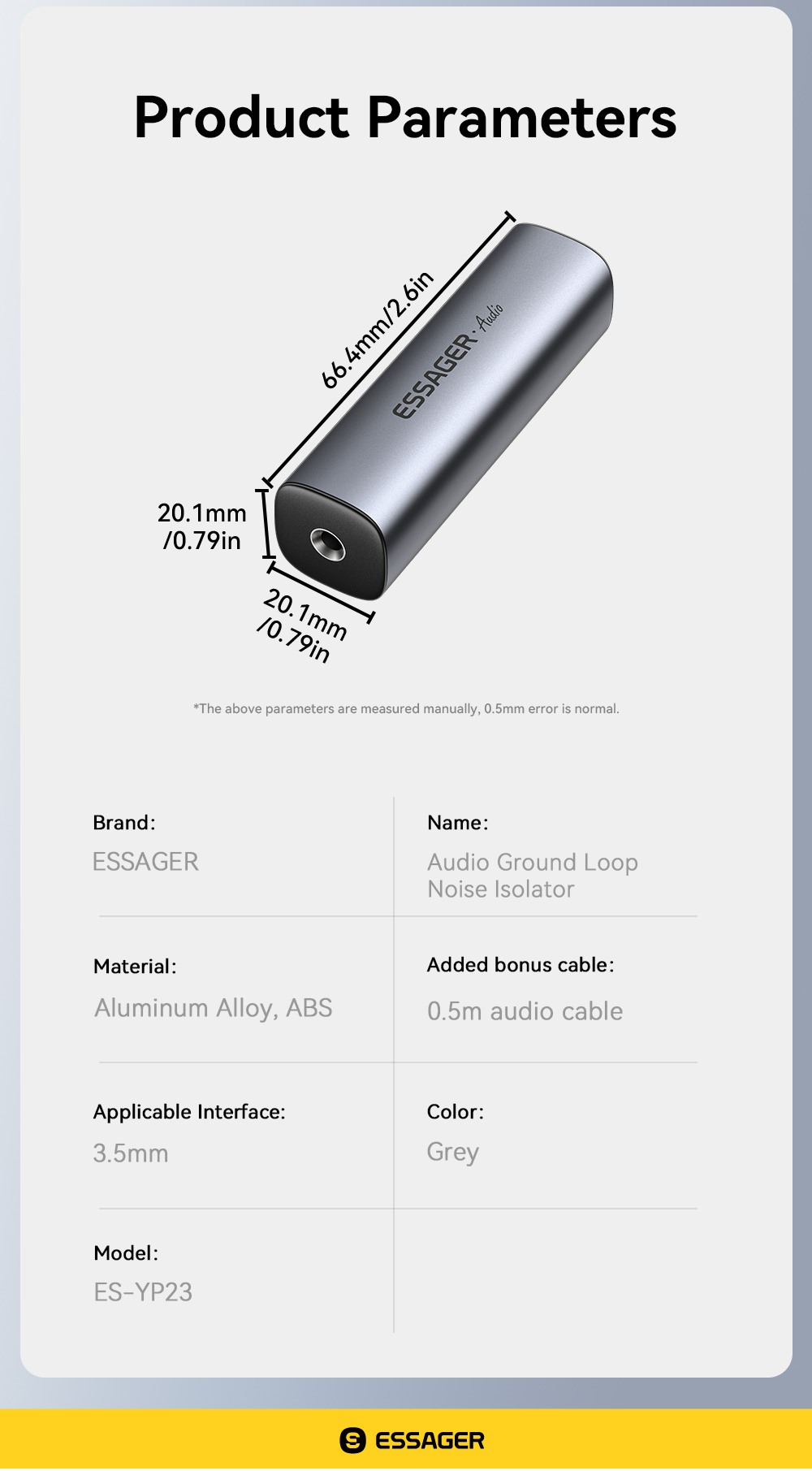 Essager 3.5MM AUX Audio Ground Isolator สําหรับคุณภาพเสียงที่ได้รับการ ...